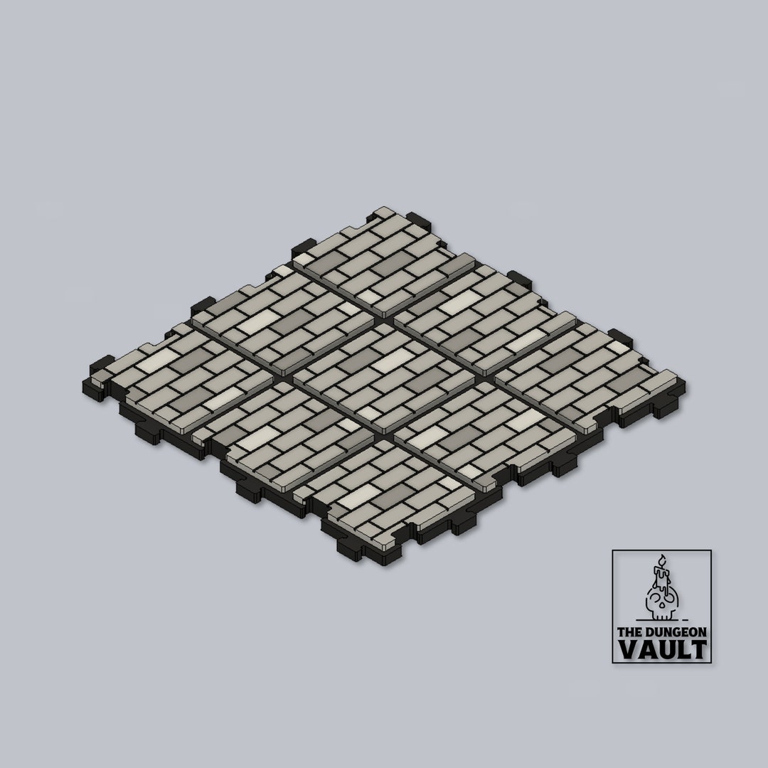 Table Top Modular Game Tiles 3x3 Grid Brick Pattern Dungeons and ...