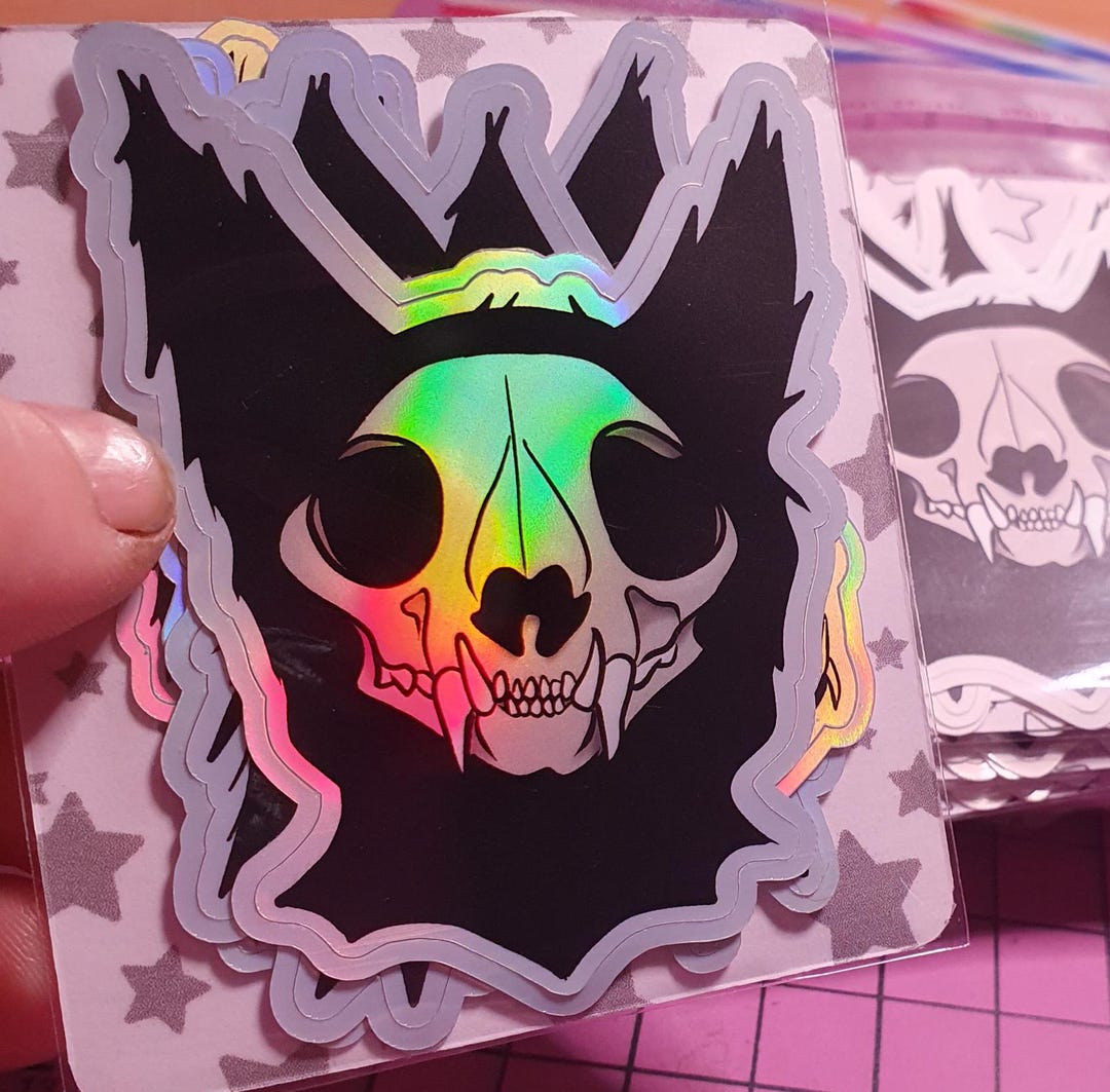 Cat Skull Sticker Pack - Etsy