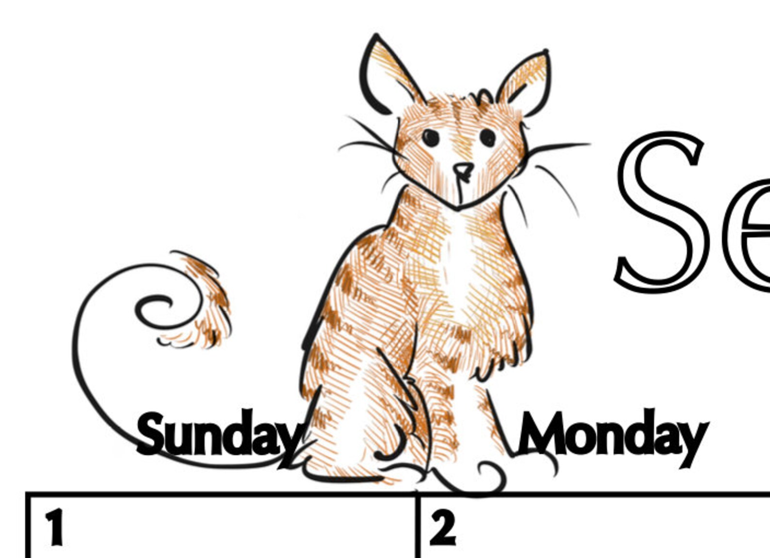 2024 Printable Calendar With 12 Original Whimsical Animal Illustrations ...