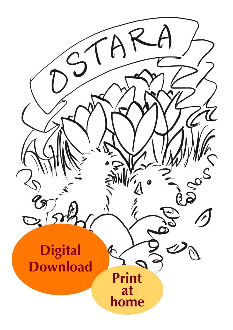 Ostara Printable Coloring Page/card for Altars, Notes, and Seasonal ...