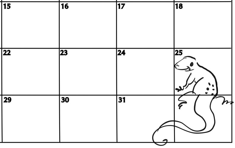 2024 Printable Calendar With 12 Original Animal Illustrations 8.5x11 - Etsy