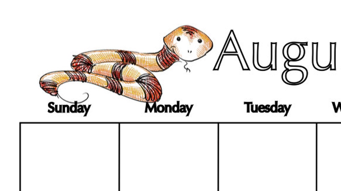 2024 Printable Calendar With 12 Original Whimsical Animal Illustrations ...