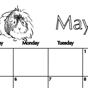 2024 Printable Calendar With 12 Original Animal Illustrations 8.5x11 - Etsy