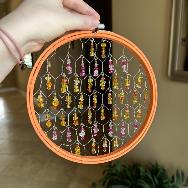 Chicken Wire Beaded Suncatcher - Etsy