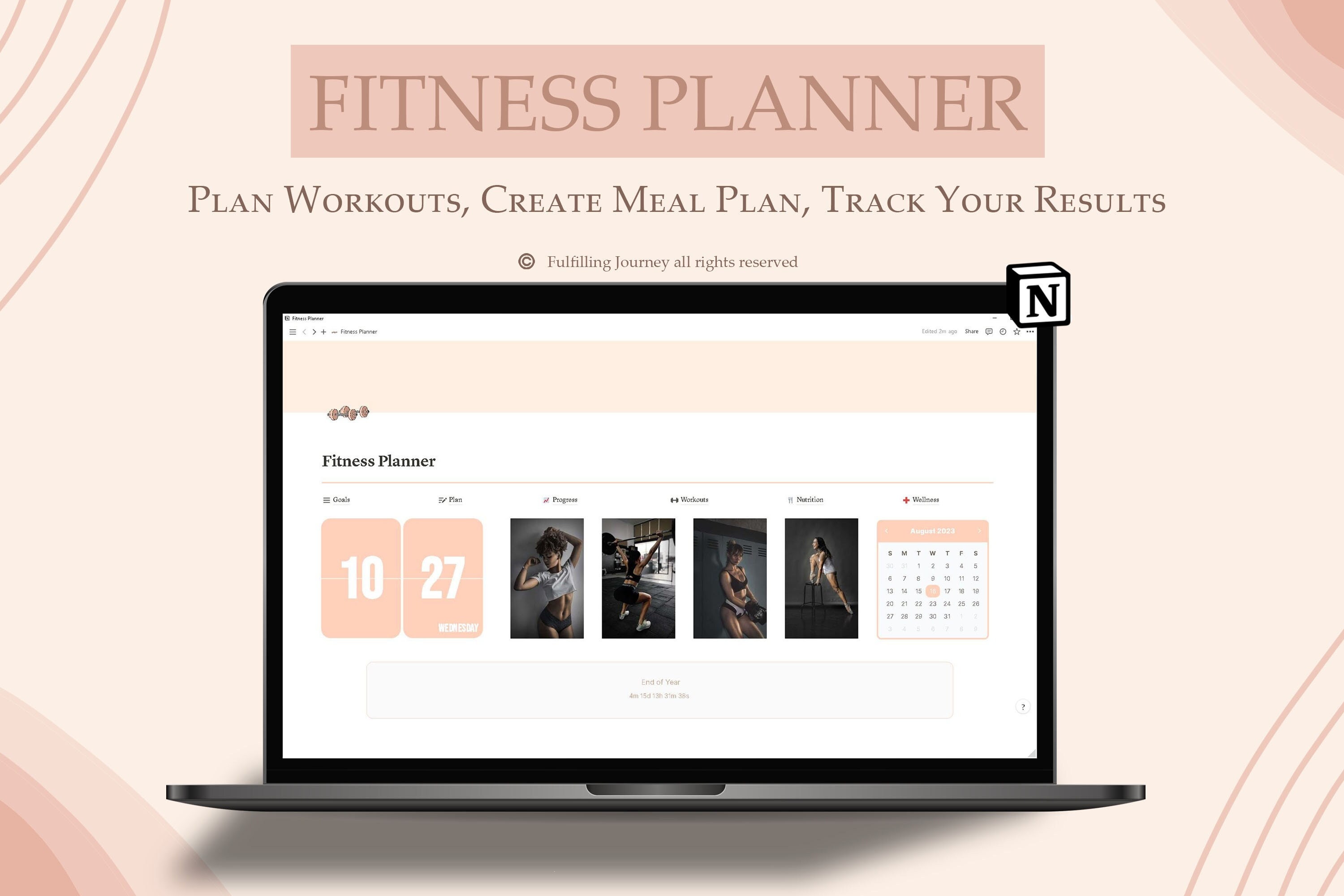 Notion Template Fitness Planner Weight Loss Planner Gym Journal ...