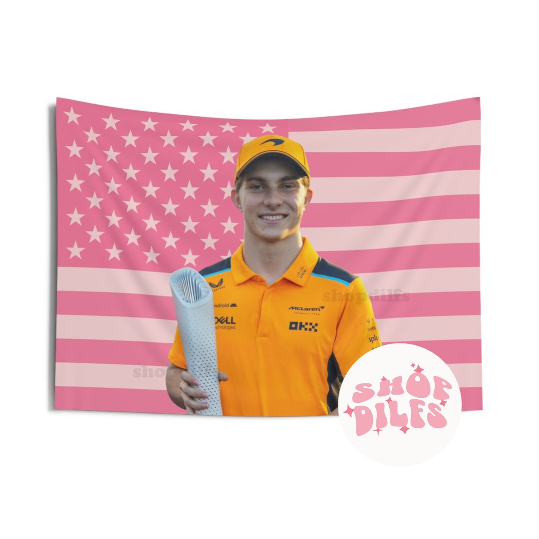 Oscar Piastri Pink Wall Tapestry American Flag Oscar Piastri Flag ...