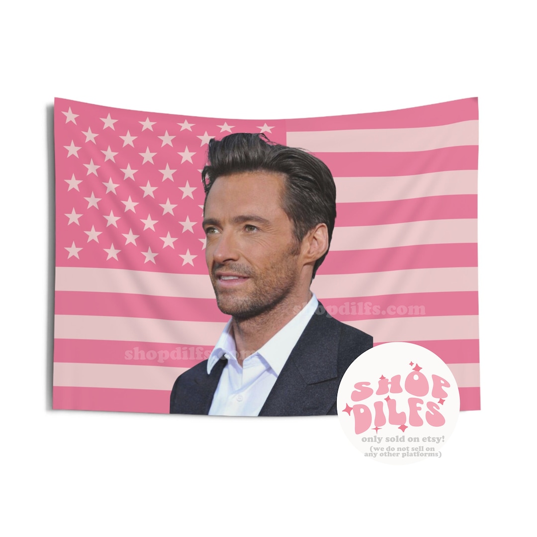 Hugh Jackman Pink Wall Tapestry American Flag - Etsy