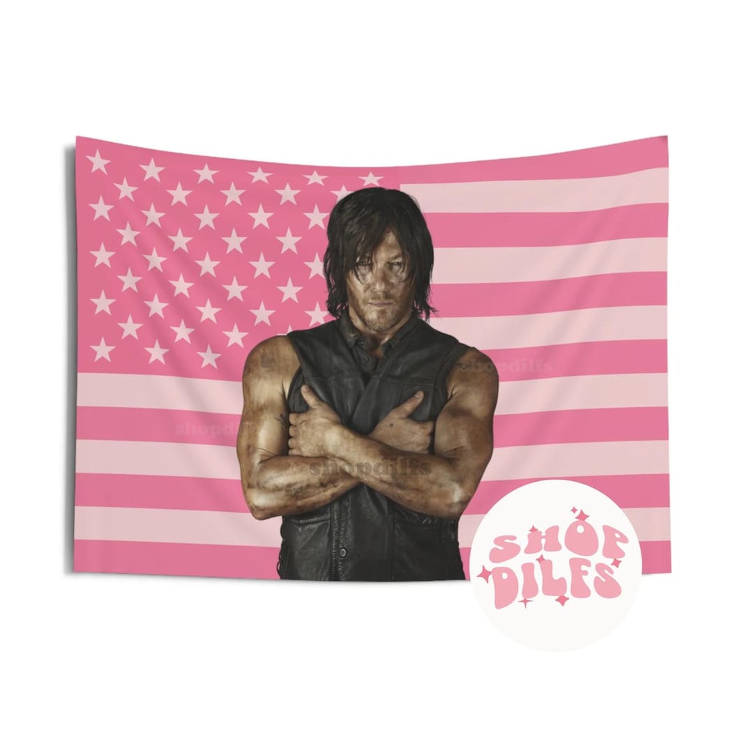 Norman Reedus Pink Wall Tapestry American Flag - Etsy
