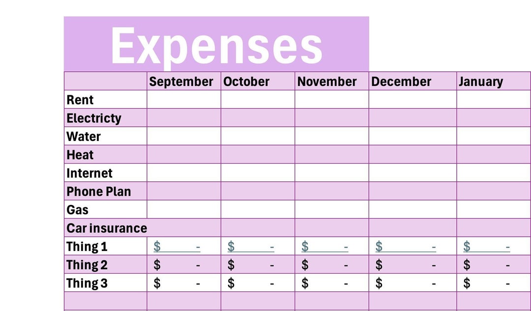 Basic Excel Budget Spreadsheet for 2024 25 Utility & Expense Tracker ...