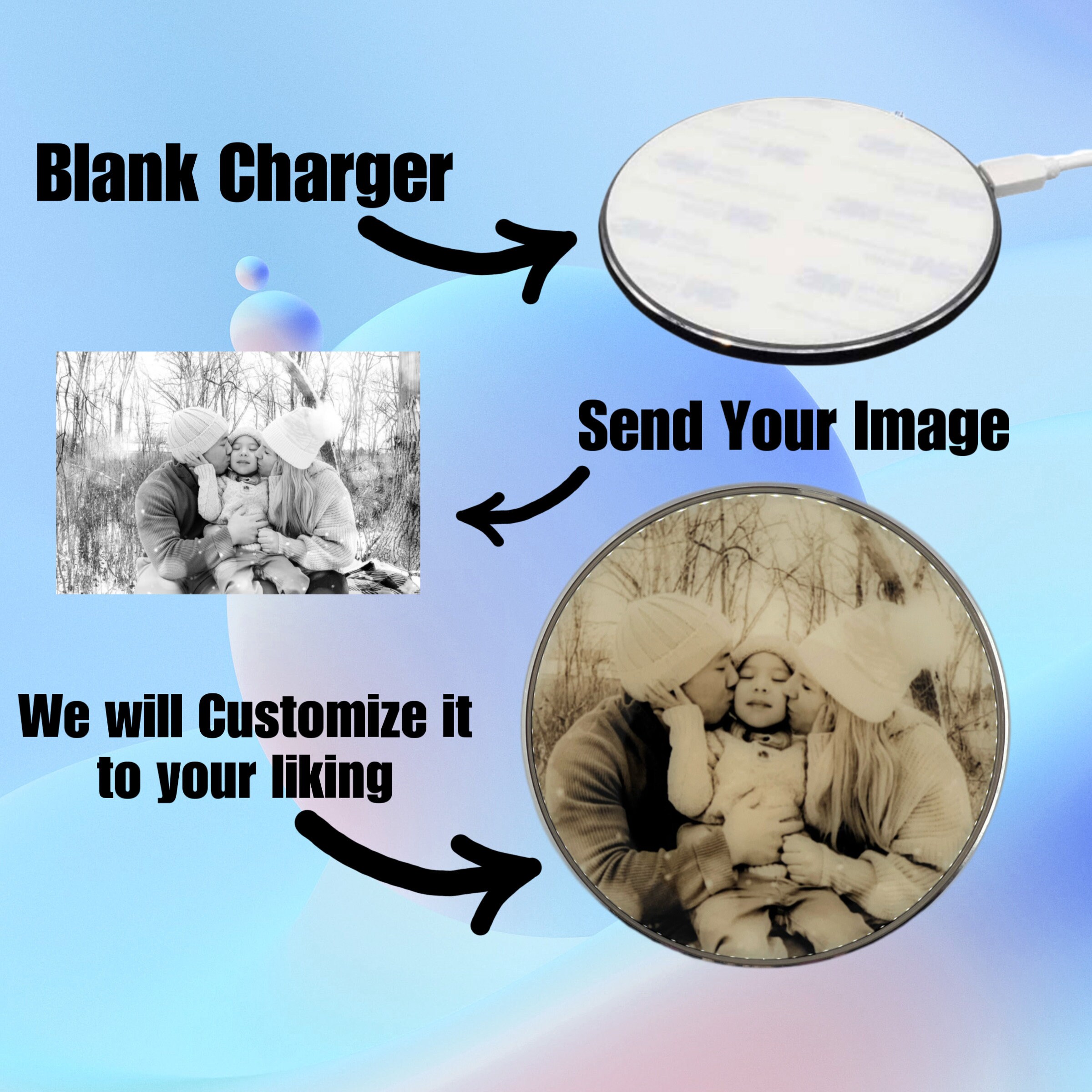 Personalized Wireless Charger LED Pad - Etsy