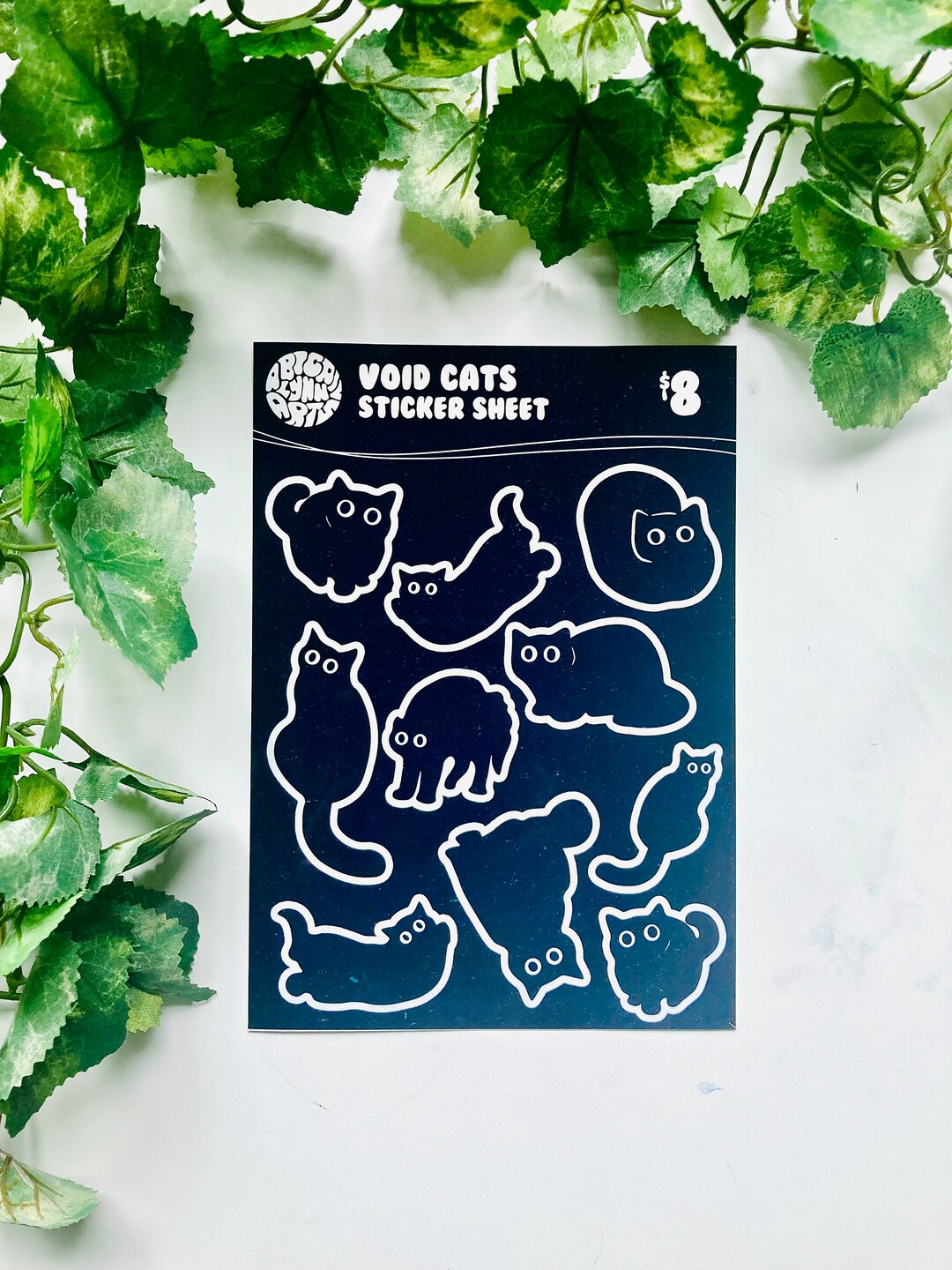 Cute Blob Void Cats Sticker Sheet for Cat Lovers Feline Friends and Pet ...