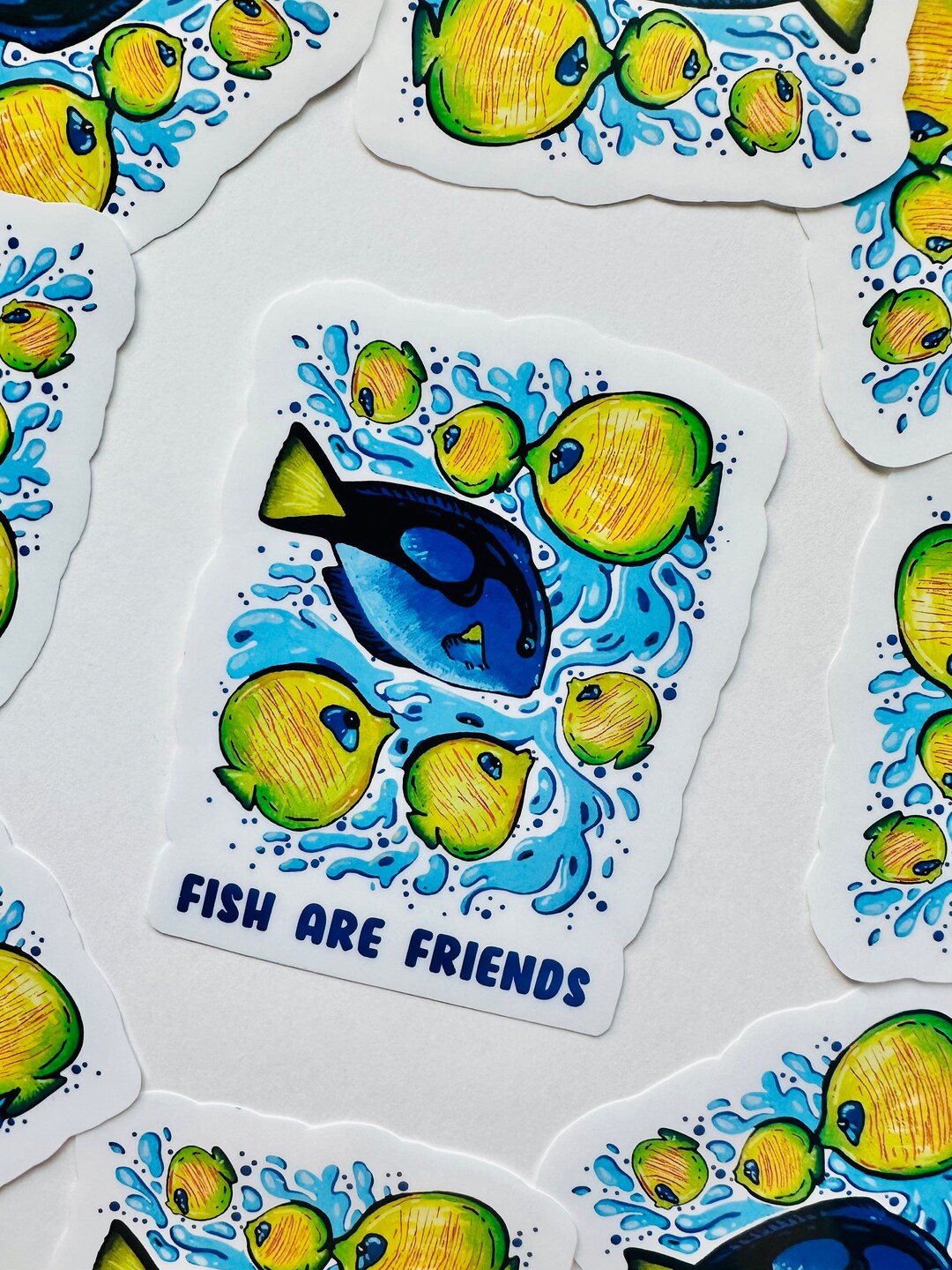 Fish Are Friends Sticker - Marine and Aquatic Life Sticker for Fish ...