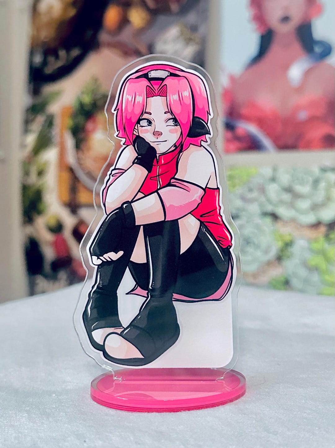Pink Flower Ninja Acrylic Standee - Etsy