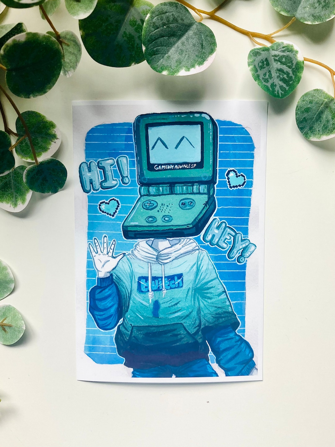 Gameboy Object Head - Video Game, Gaming, Gamer Art Print - Etsy
