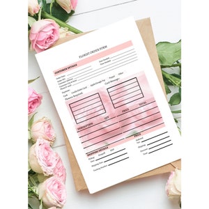 Printable Florist Order Form, Flowers Order Form Template, Florist ...