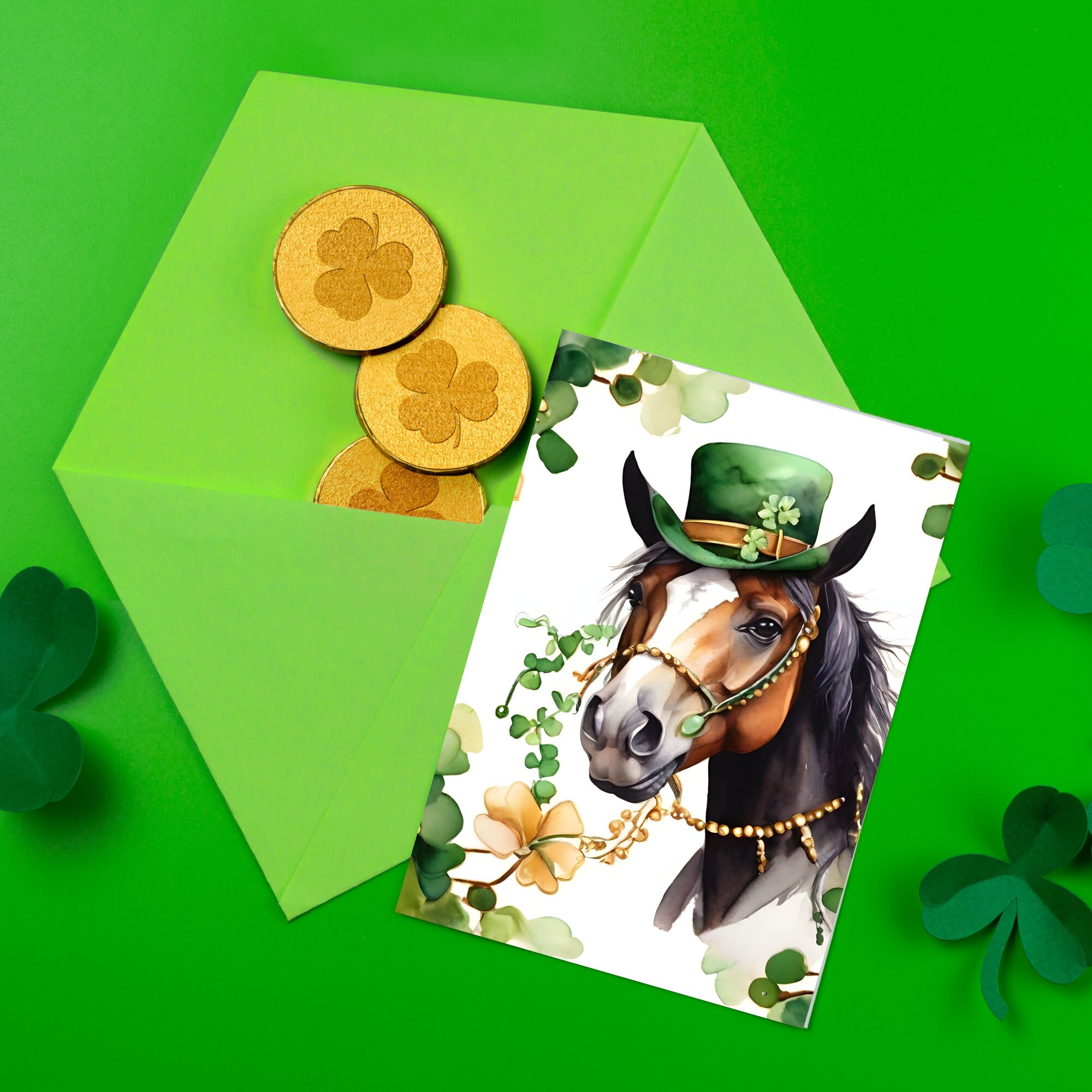 Watercolor St. Patrick's Day Horse Clipart, 36 PNG Horse Clipart Set ...