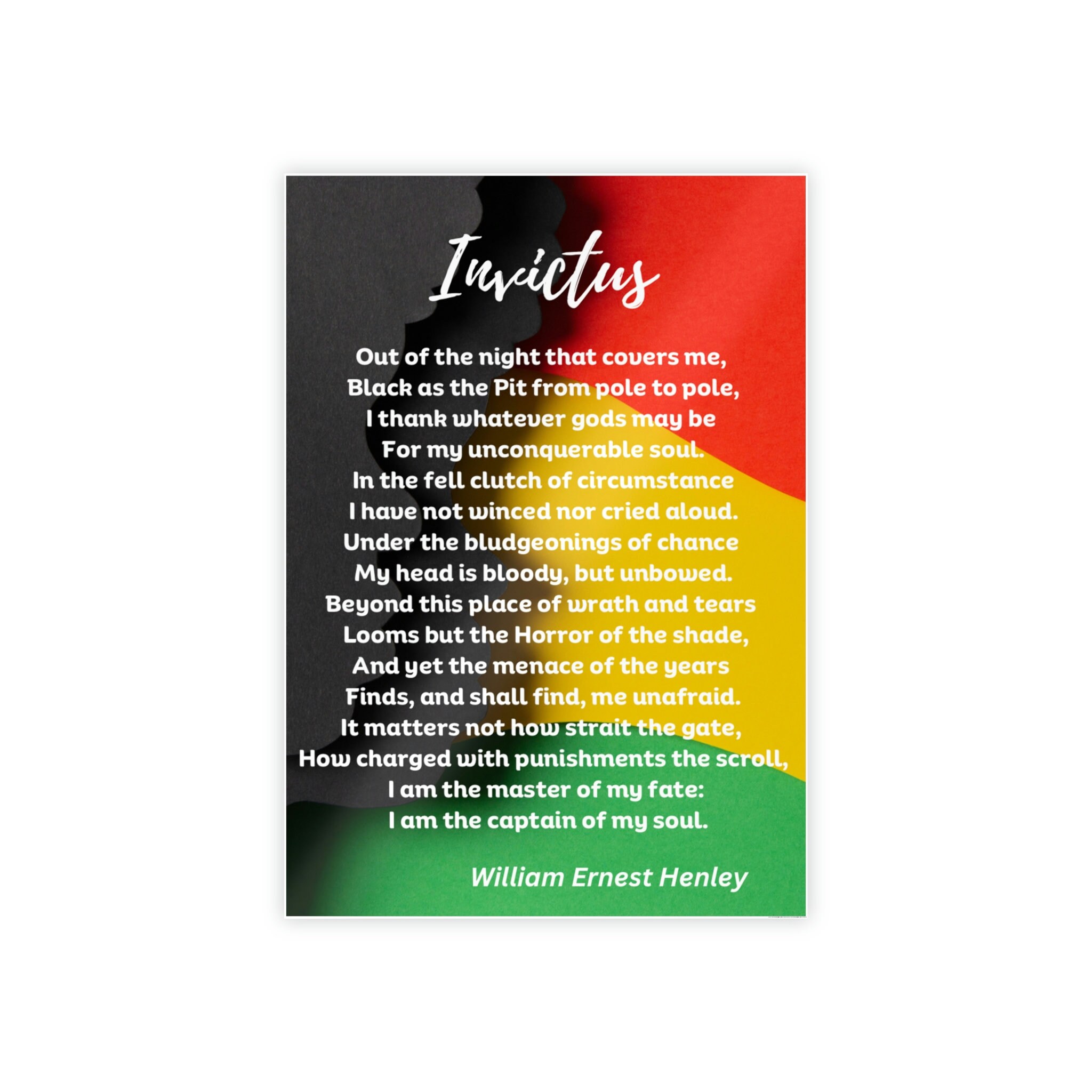 Invictus Poem Vertical Gloss Posters - Etsy