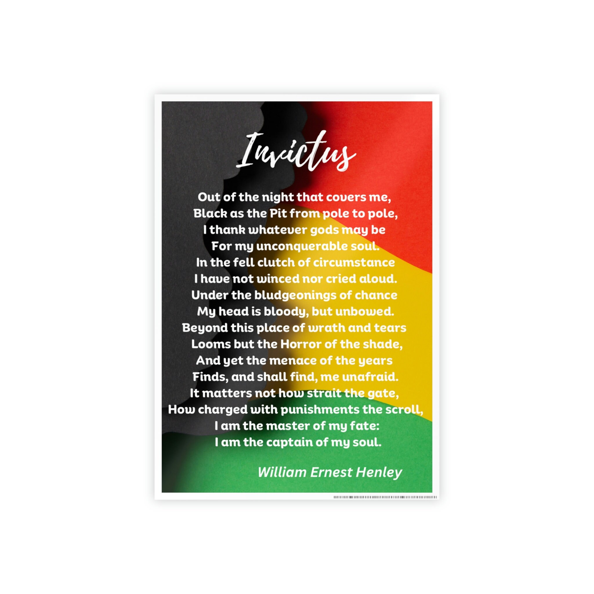 Invictus Poem Vertical Gloss Posters - Etsy