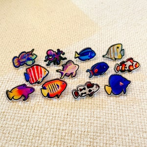 Designer Clownfish Pin | Fish Art Pin | Aquarium Art | Saltwater Fish ...