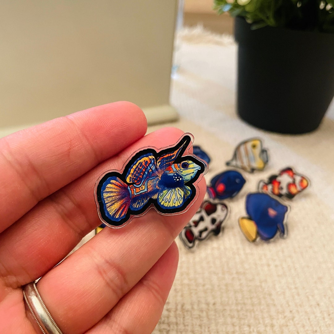 Mandarin Goby Pin | Fish Art Pin | Aquarium Art | Saltwater Fish Pin ...
