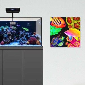 Fish and Corals | UV Reactive Blacklight Tapestry | Reef Aquarium ...