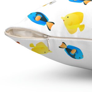 Fish Illustration Pattern Pillow Square-shaped Double-sided Aquarium ...