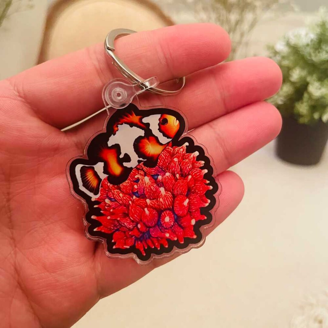 Clownfish on Anemone Keychain | Awesome Addition to Reef Aquarium ...