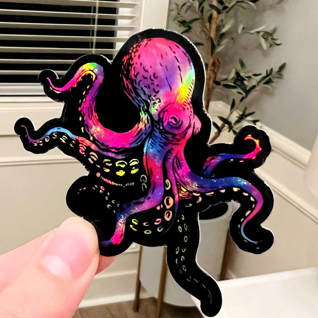 Kraken (holographic) | Fish Art Sticker | Aquarium Art | Saltwater Fish ...