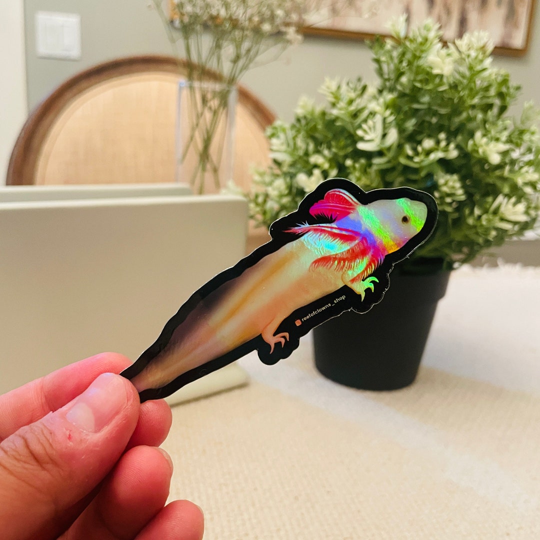 Axolotl Sticker (holographic) | Fish Art Sticker | Aquarium Art ...