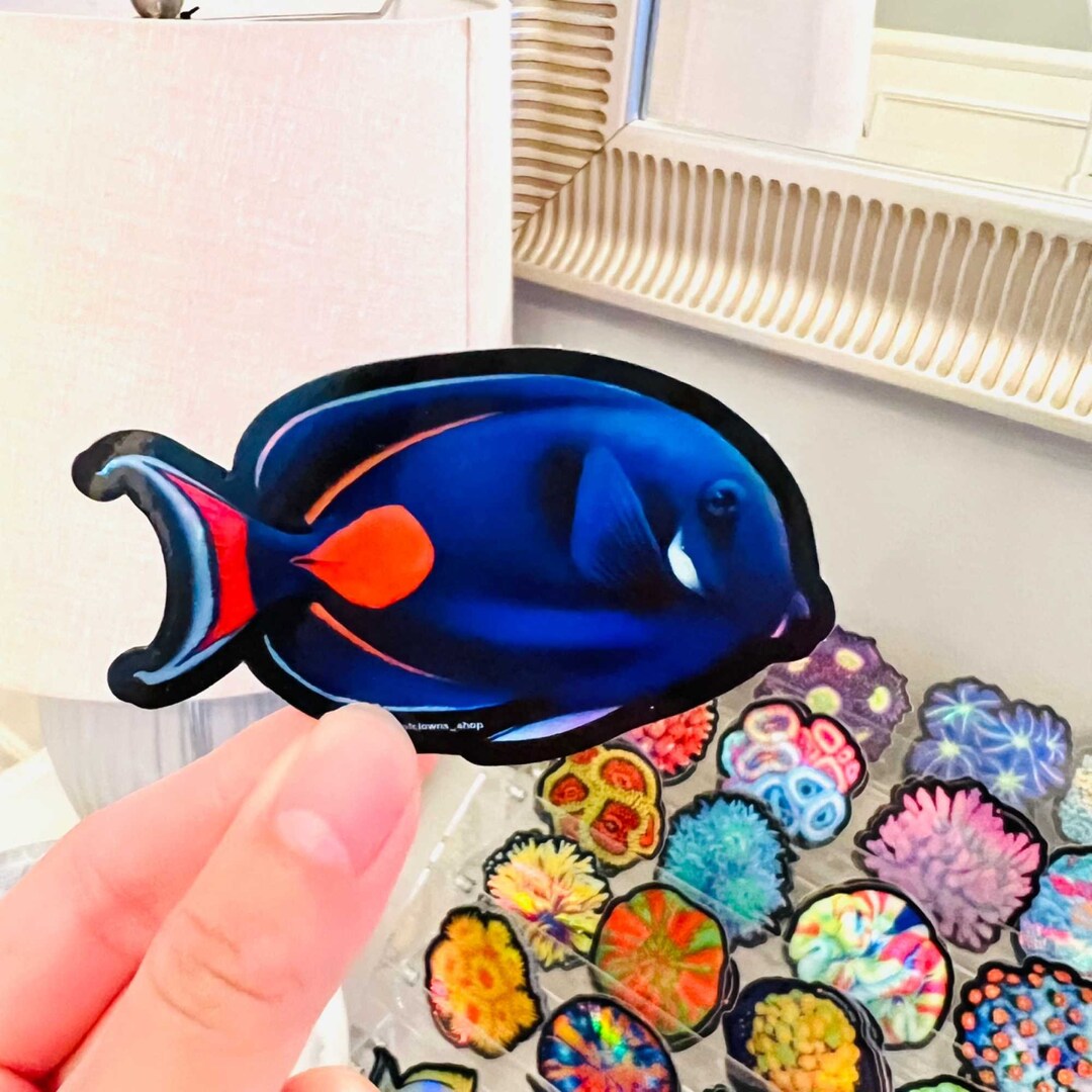 Achilles Tang Sticker (holographic) | Fish Art Sticker | Aquarium Art ...