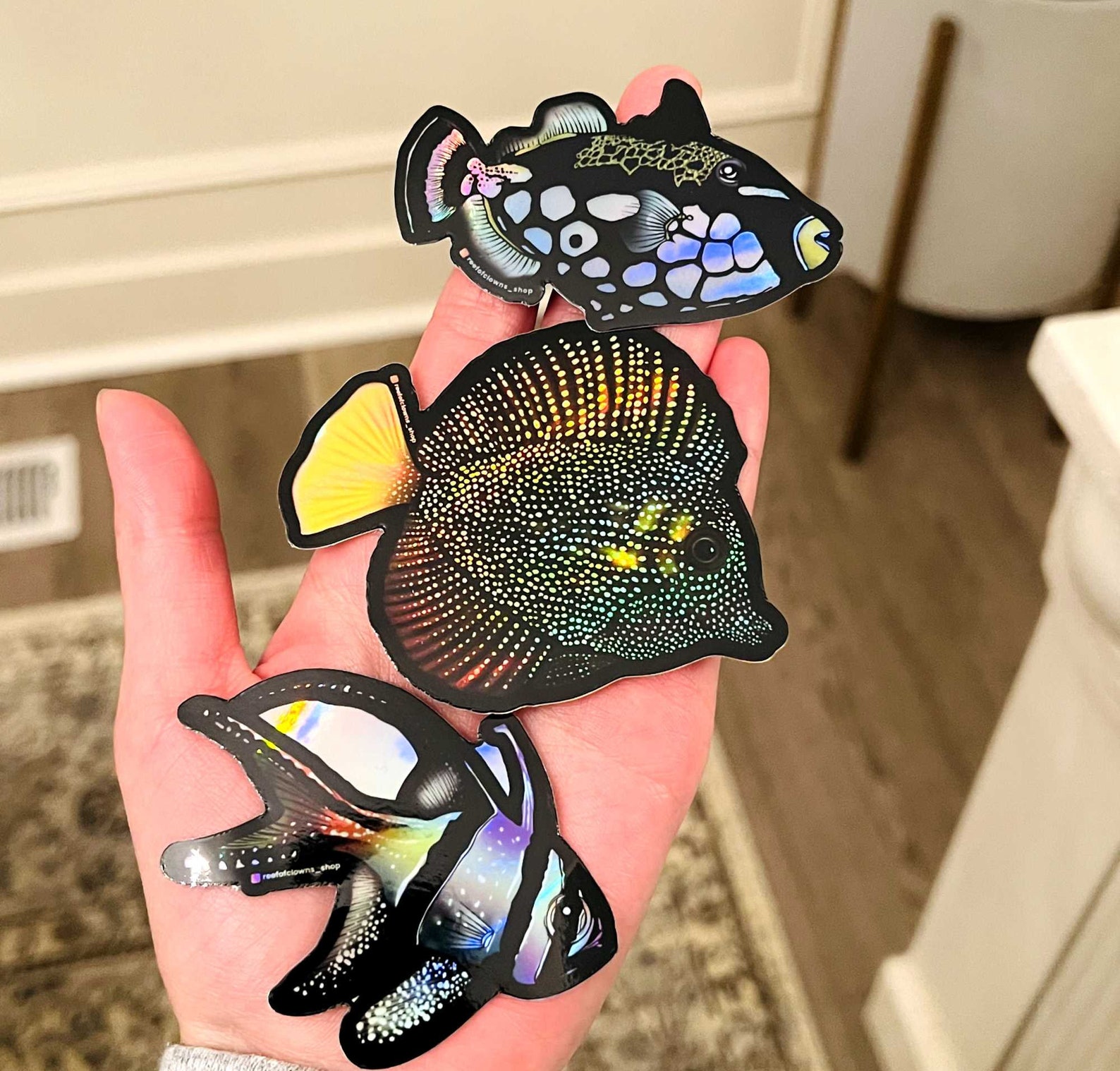 Clown Trigger Fish holographic Fish Art Sticker Aquarium - Etsy