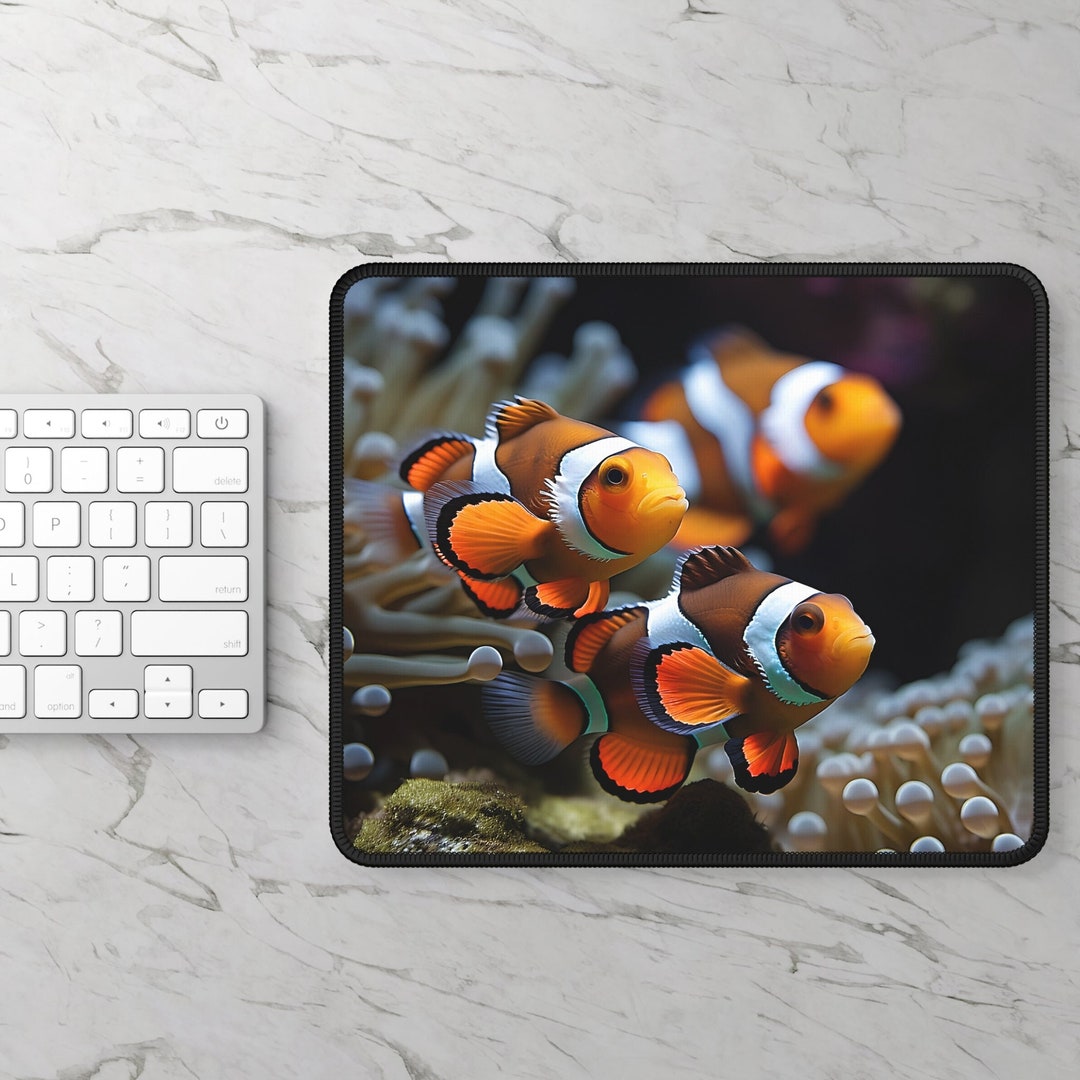 Group of Clownfish Reef Aquarium Hobby Mouse Pad Gaming Saltwater Fish ...