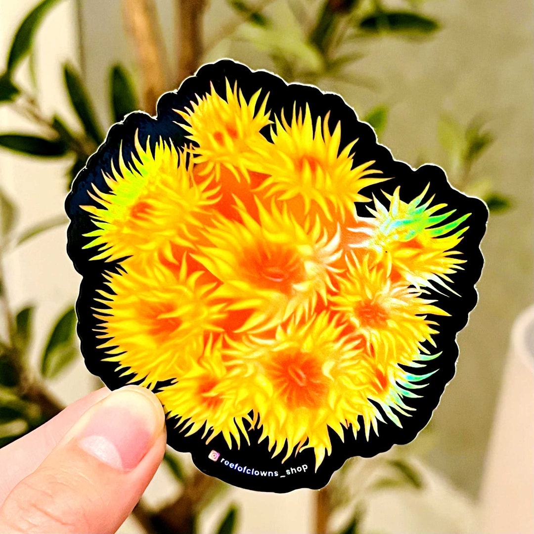 Sun Coral Sticker (holographic) | Fish Art Sticker | Aquarium Art ...