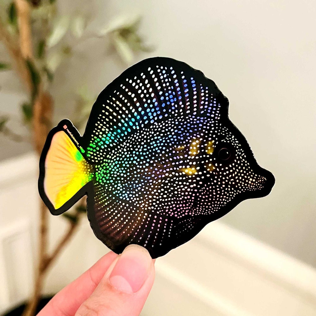 Gem Tang (holographic) | Fish Art Sticker | Aquarium Art | Saltwater ...