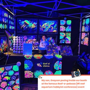 Fish and Corals | UV Reactive Blacklight Tapestry | Reef Aquarium ...