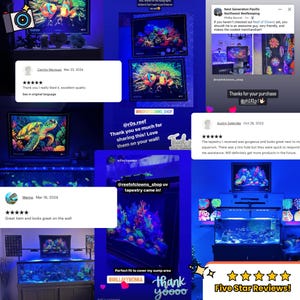 Fish and Corals | UV Reactive Blacklight Tapestry | Reef Aquarium ...