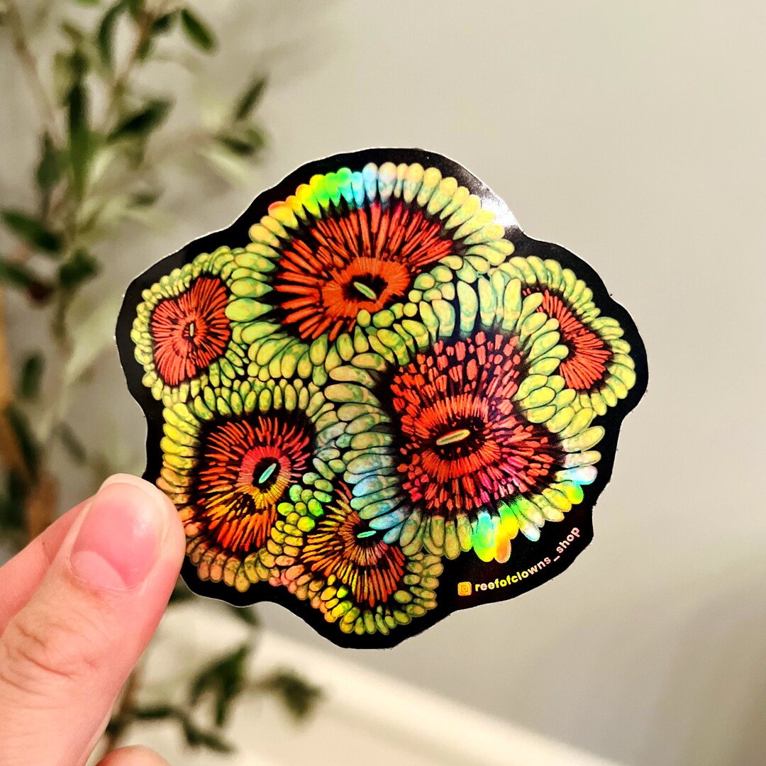 Grand Master Krakatoa Zoanthid Sticker (holographic) | Fish Art Sticker ...