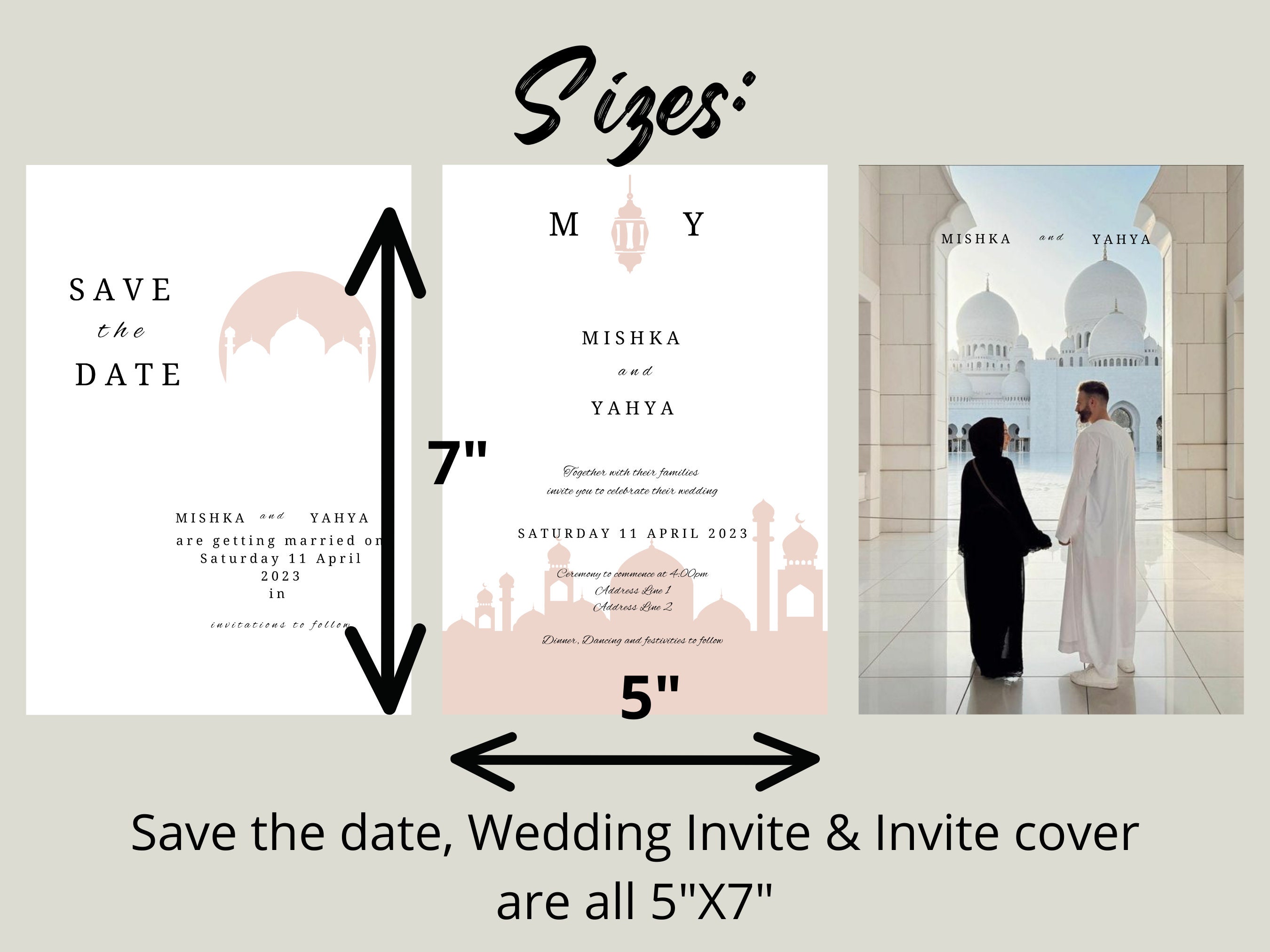 Muslim Wedding Invitation Template Editable Modern Wedding Invite ...
