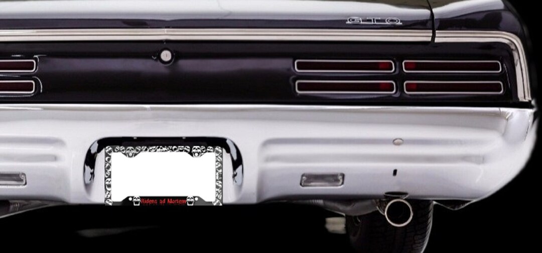 Gothic License Plate Frame, Skeleton Laughing at Death, Car Accessory ...