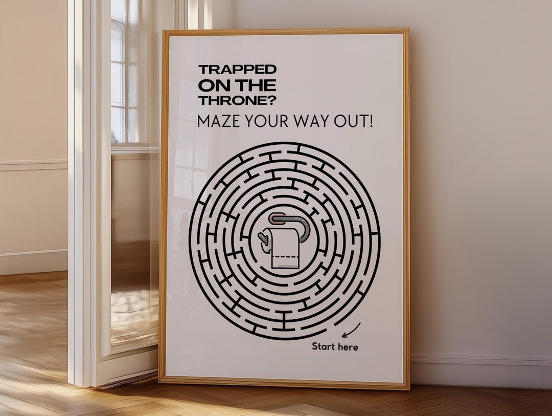 Funny Bathroom Maze Poster: Toilet Humor Escape Game (digital Download ...