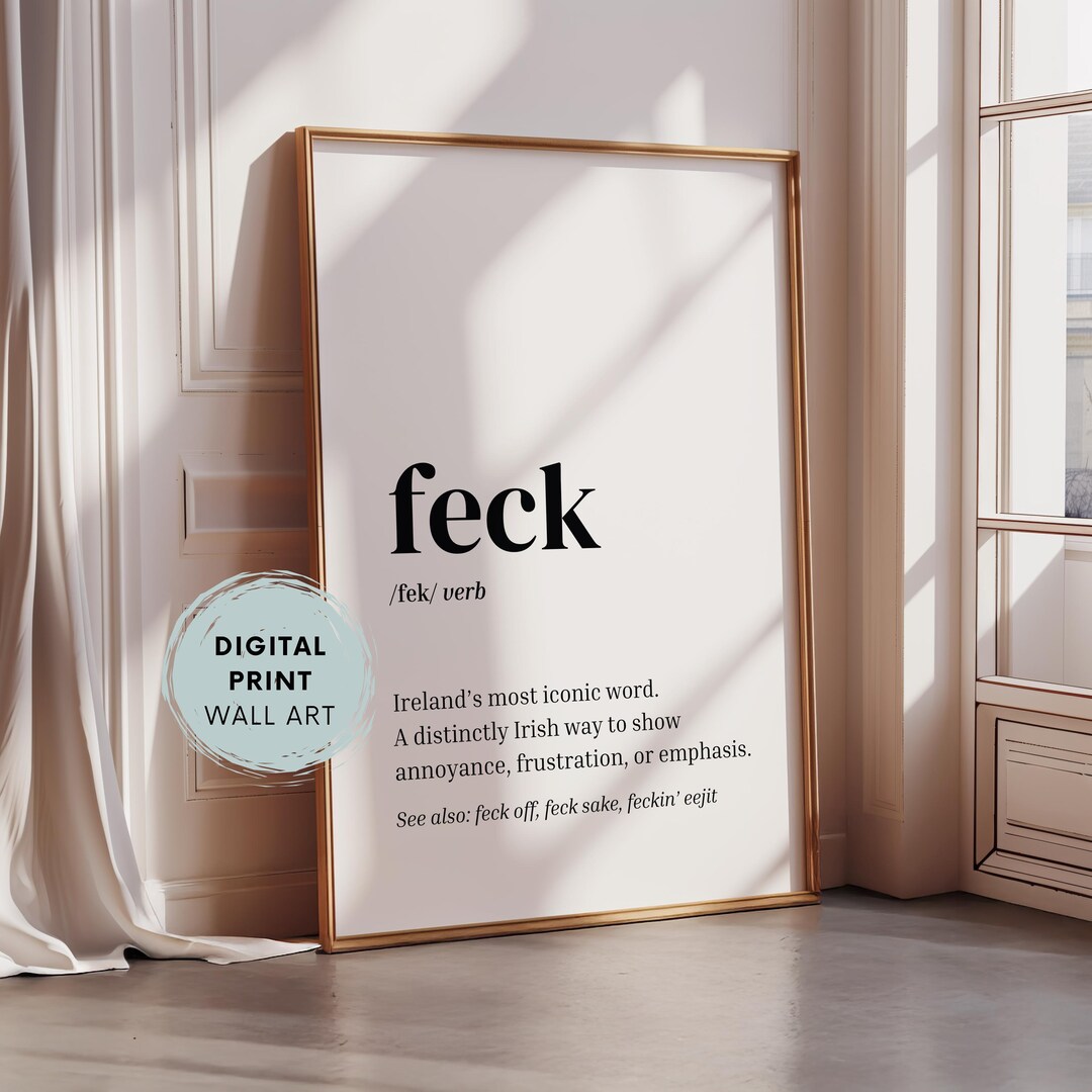 Feck Definition — St Patrick's Day Decor, Celtic Signs, Irish ...