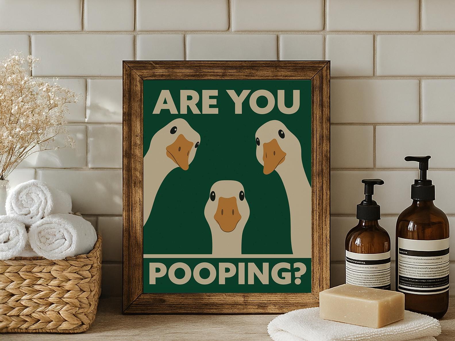 Funny Goose Bathroom Art, Are You Pooping? Printable Poster Quirky ...