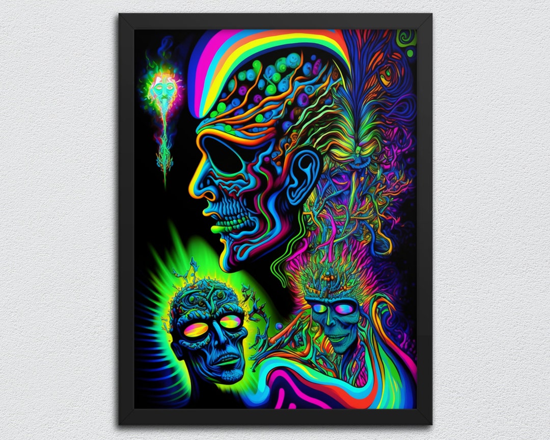 Trippy Psychedelic Art Print - Strange Weird Vibrant Art - Abstract ...
