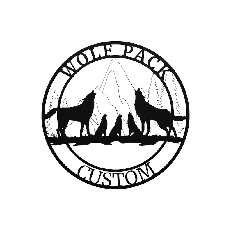 Custom "wolf Pack" Family Metal Wall Sign - Etsy