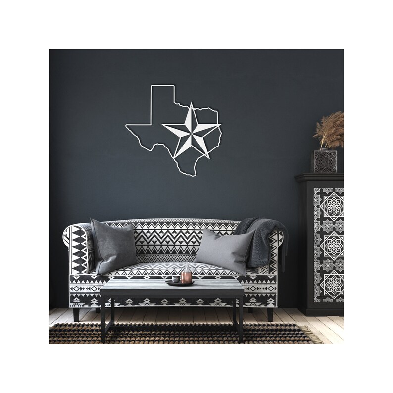 Texas Lone Star Die-cut Metal Sign, Texas Pride, Gift, Living Room ...