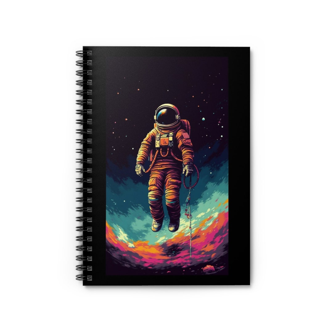 Astro Series: II Astronaut Notebook, Spiral, Galaxy, Cosmic, Rocket ...