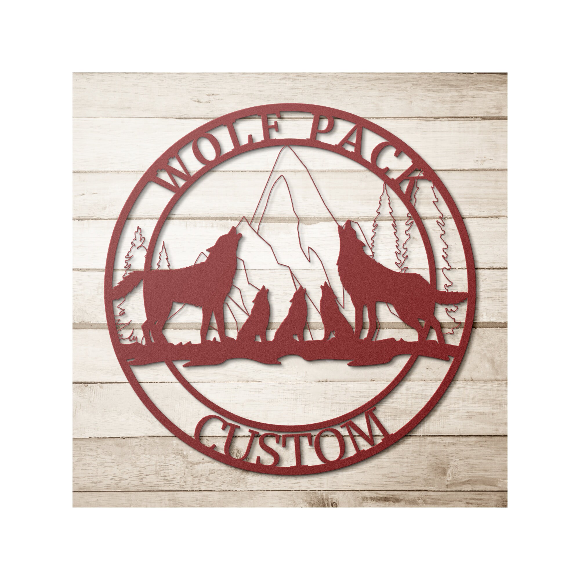 Custom wolf Pack Family Metal Wall Sign - Etsy