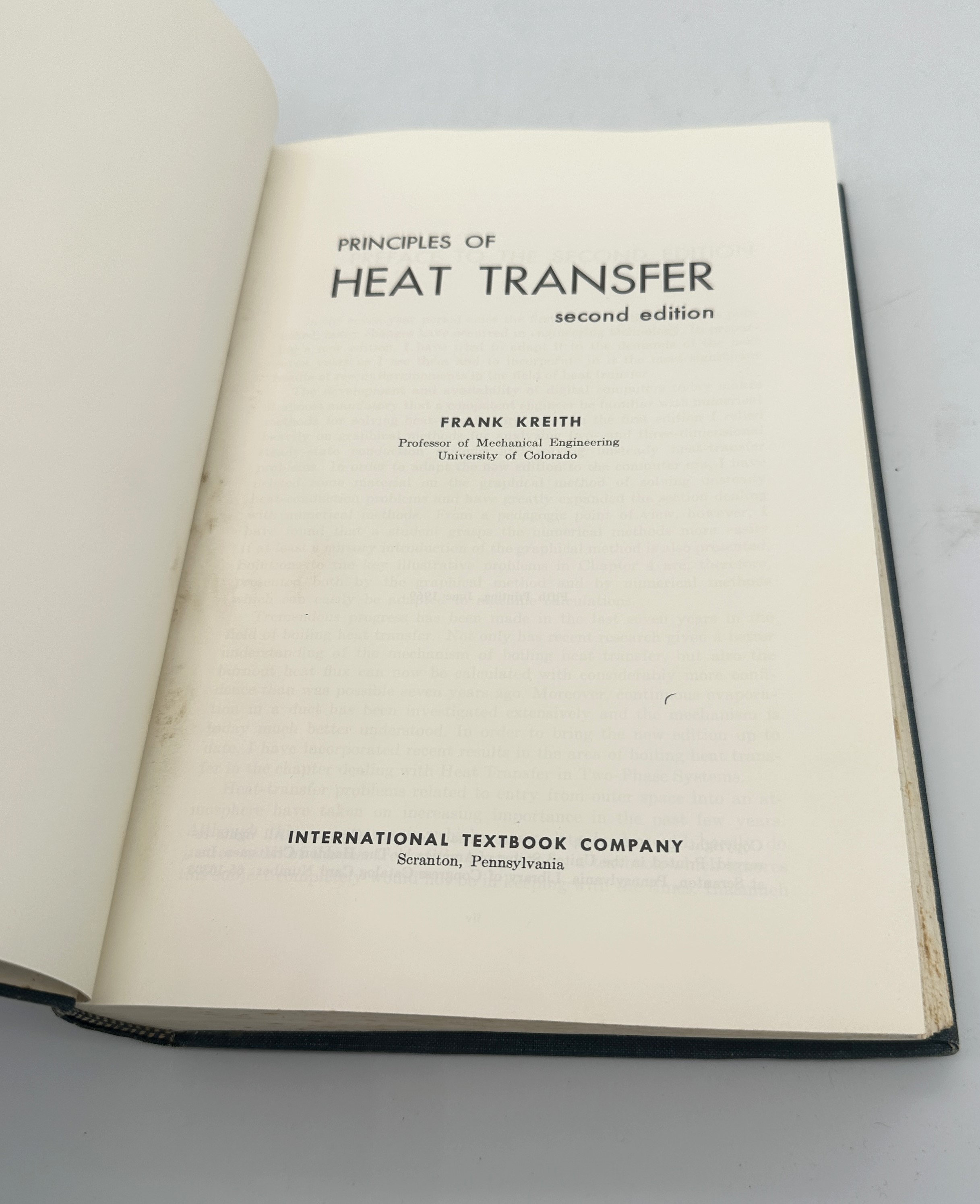 Principles of Heat Transfer, 2nd Edition Hardcover 1965 by Frank Kreith ...