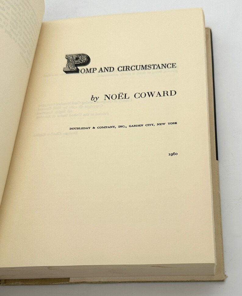 First Edition Pomp and Circumstance Hardcover – 1960 by Noel Coward - Etsy