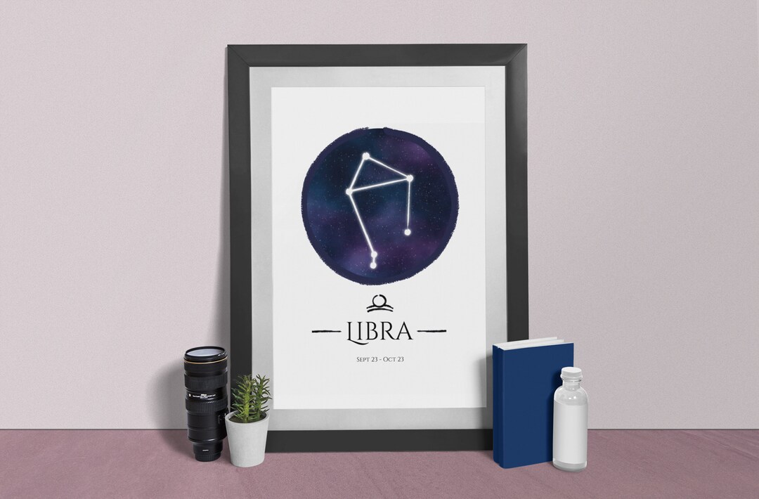 Libra Zodiac Sign Art Print, Digital Download, Printable Constellation ...